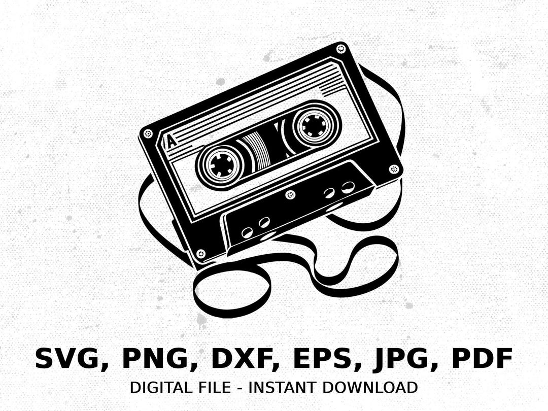 Cassette Tape Digital, Svg Png Eps Dxf Jpg Files, Retro Music Graphic ...