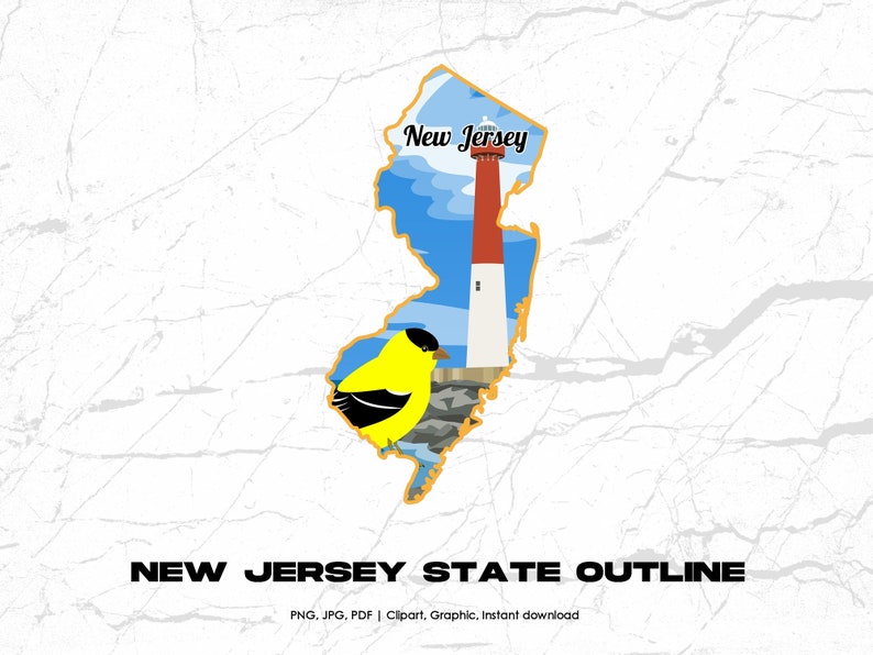New Jersey State Outline United States Design Png, Jpg, Pdf | Clipart ...