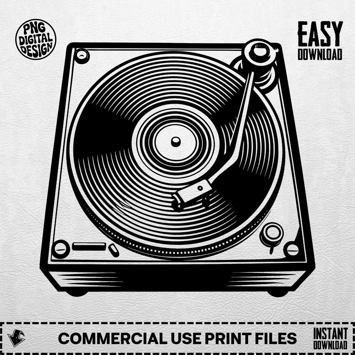 Retro Turntable Digital Svg, Vinyl Record Png, Music Player Eps, Dxf ...