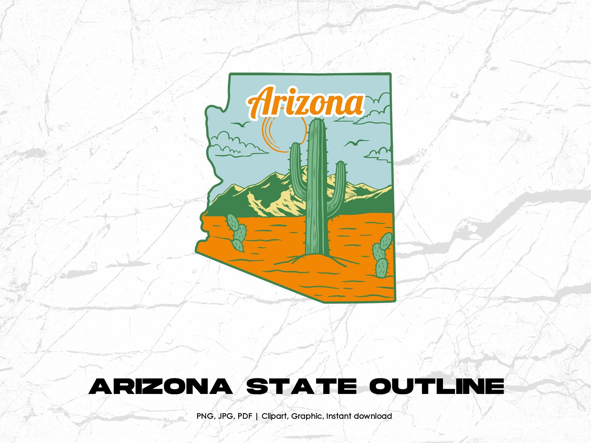 Arizona State Outline United States Design Png, Jpg, Pdf | Clipart ...