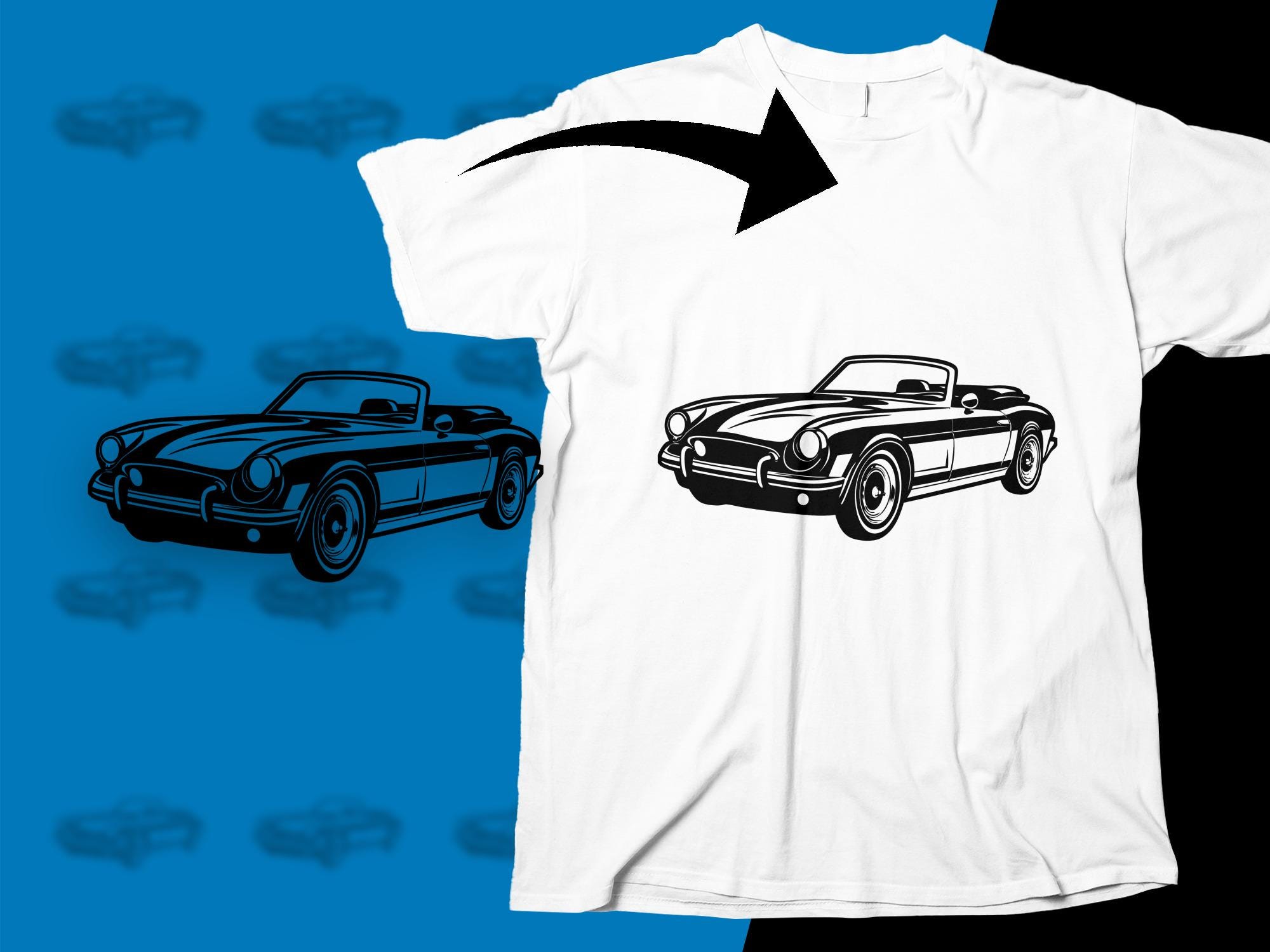 Classic Car Digital Svg, Roadster Png, Vintage Vehicle Eps, Dxf, Jpg ...