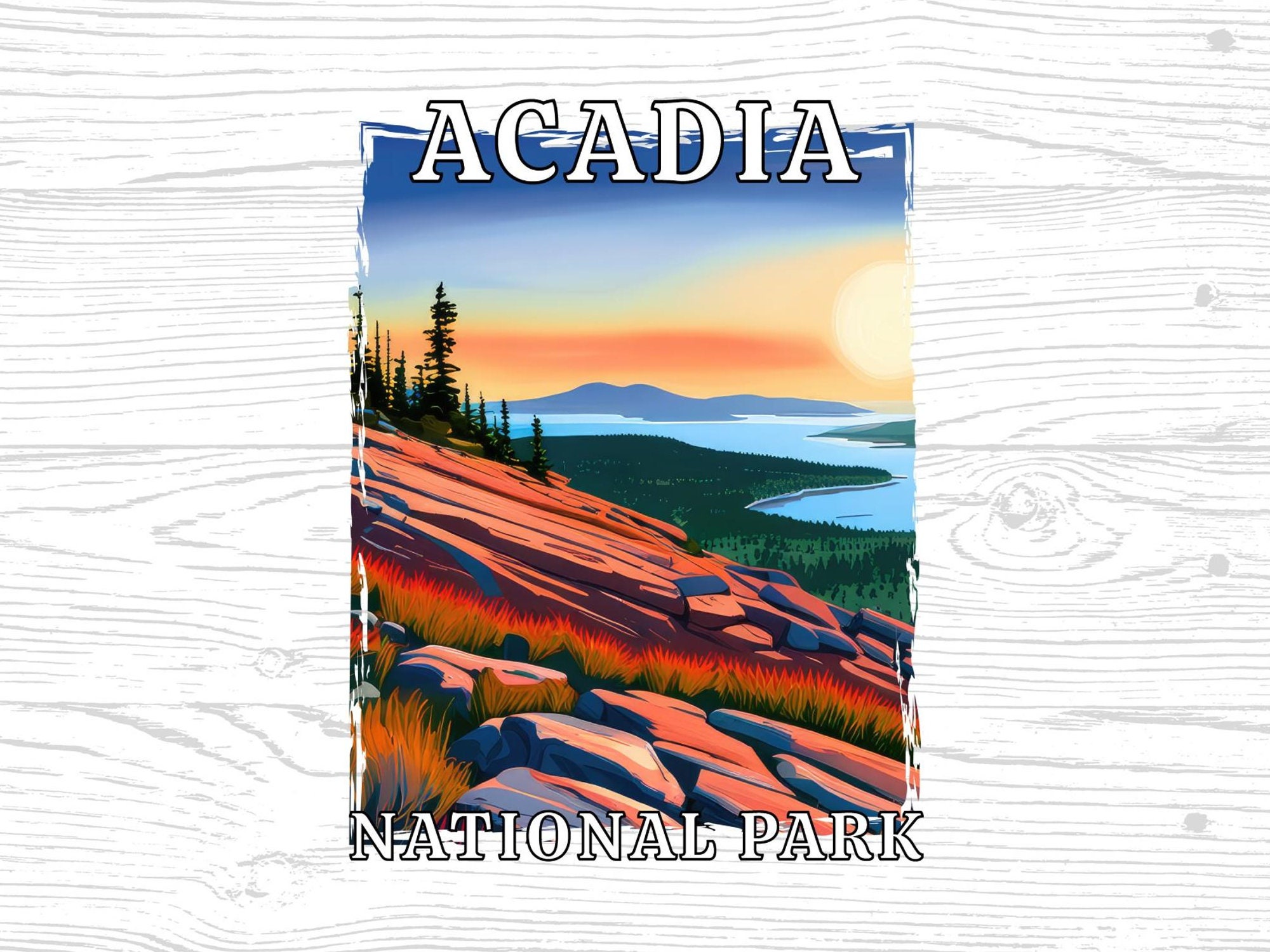 Acadia National Park Maine Png, Jpg, Pdf, Files Clipart, Graphic ...