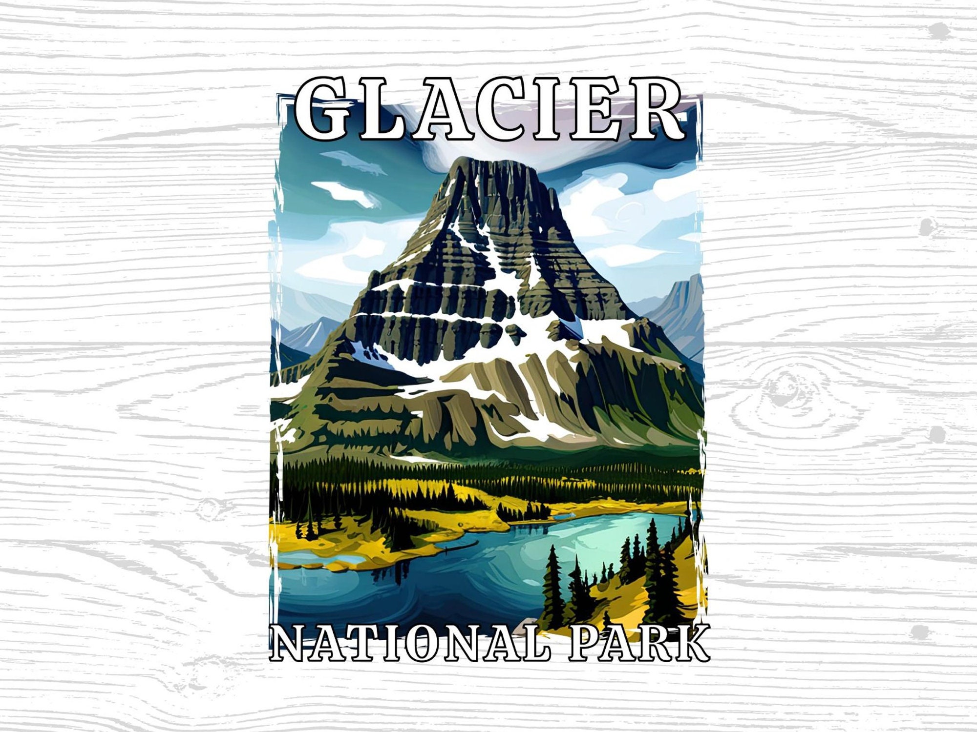 Glacier National Park Montana Png, Jpg, Pdf, Files | Clipart, Graphic ...
