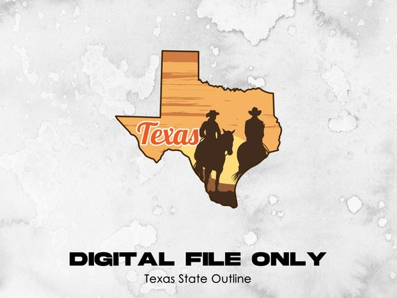 Texas State Outline United States Design Png Jpg Pdf - Etsy