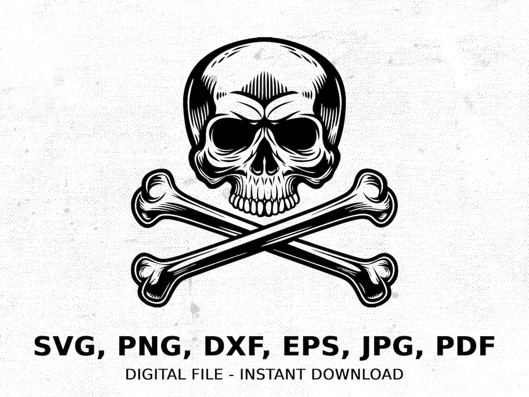 Skull and Crossbones Digital Design, Svg Png Eps Dxf Jpg Cricut Files ...
