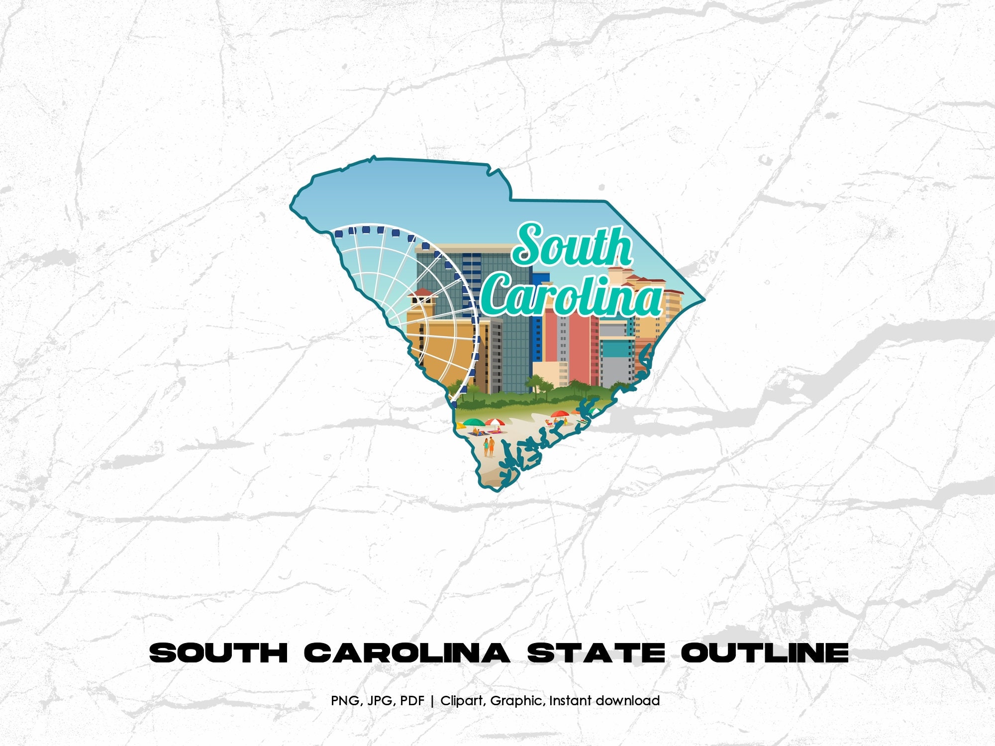 South Carolina State Outline United States Design Png, Jpg, Pdf ...