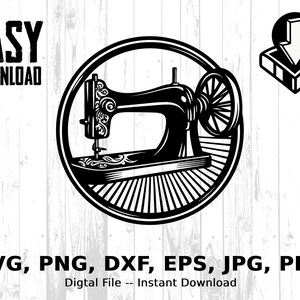 Vintage Sewing Machine Digital Svg, Antique Tailor Png, Retro Craft Eps ...