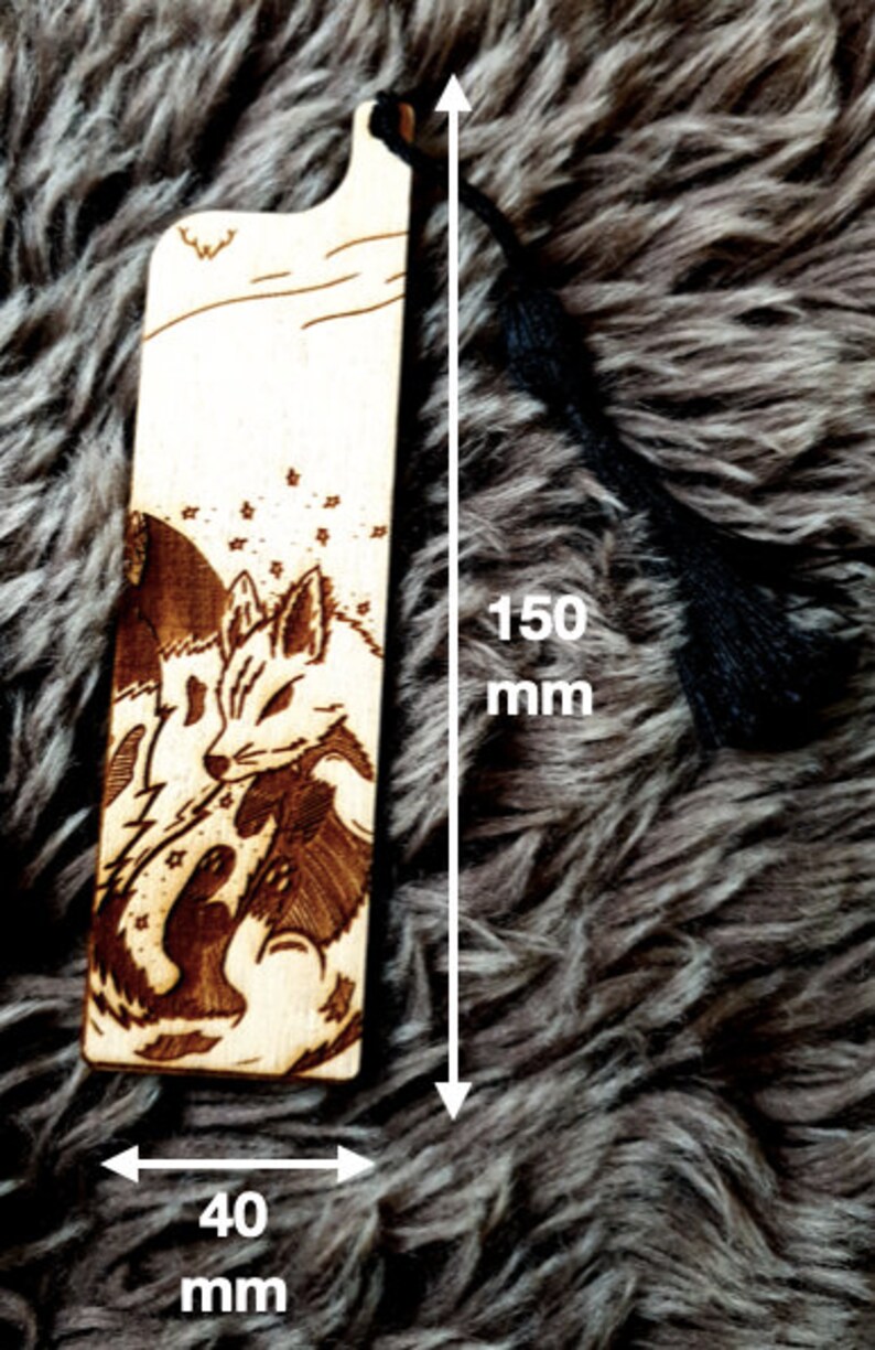 Customizable Bookmark / Wooden Fox / Engraved Bookmark / Laser Bookmark ...