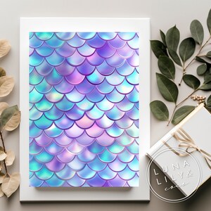 Holographic Mermaid Scales Seamless Pattern, Mermaid Digital Paper ...