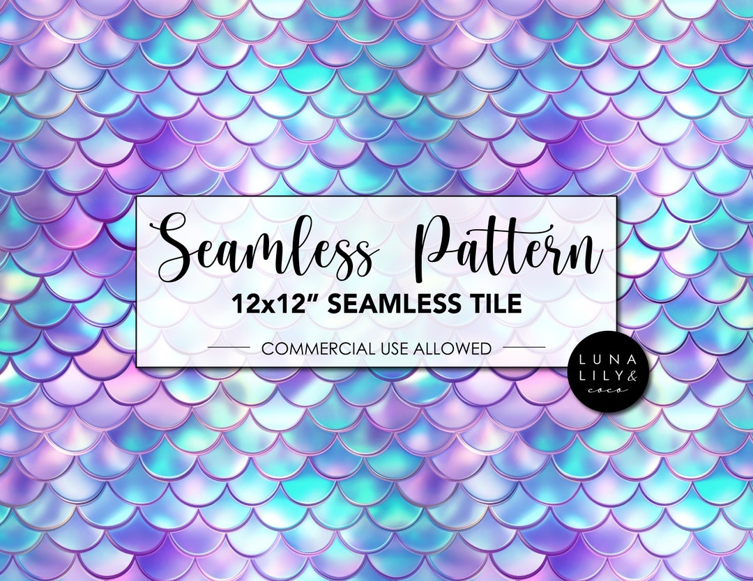 Holographic Mermaid Scales Seamless Pattern, Mermaid Digital Paper ...