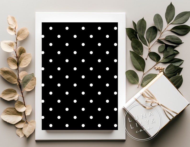 Black and White Polka Dot Digital Paper, Polka Dot Pattern, Digital ...