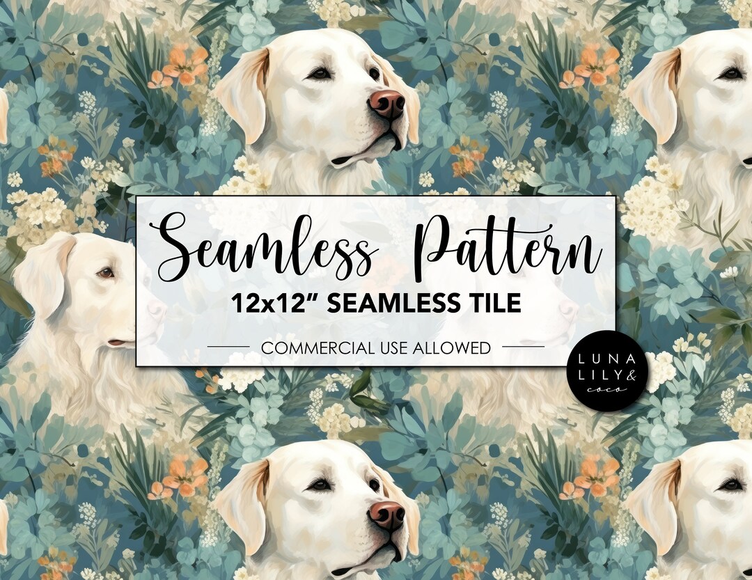 Cute Dog Seamless Pattern, Floral Dog Seamless Pattern Tile, Dog ...