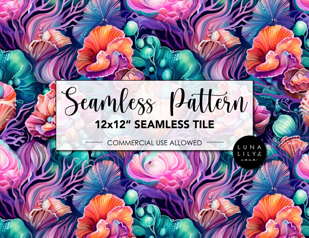 Under the Sea Pattern, Coral Reef, Seamless Pattern, Digital Paper PNG ...