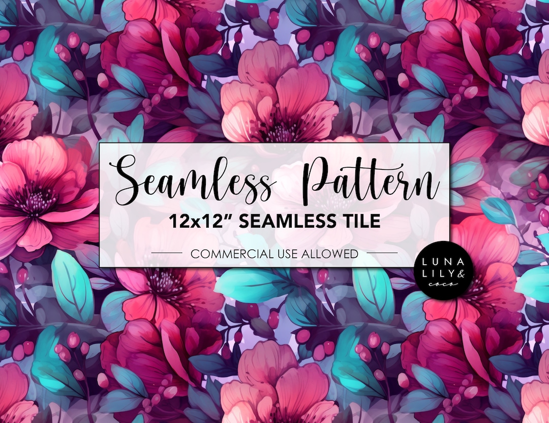 Colorful Floral Seamless Digital Pattern, Abstract Floral Seamless ...