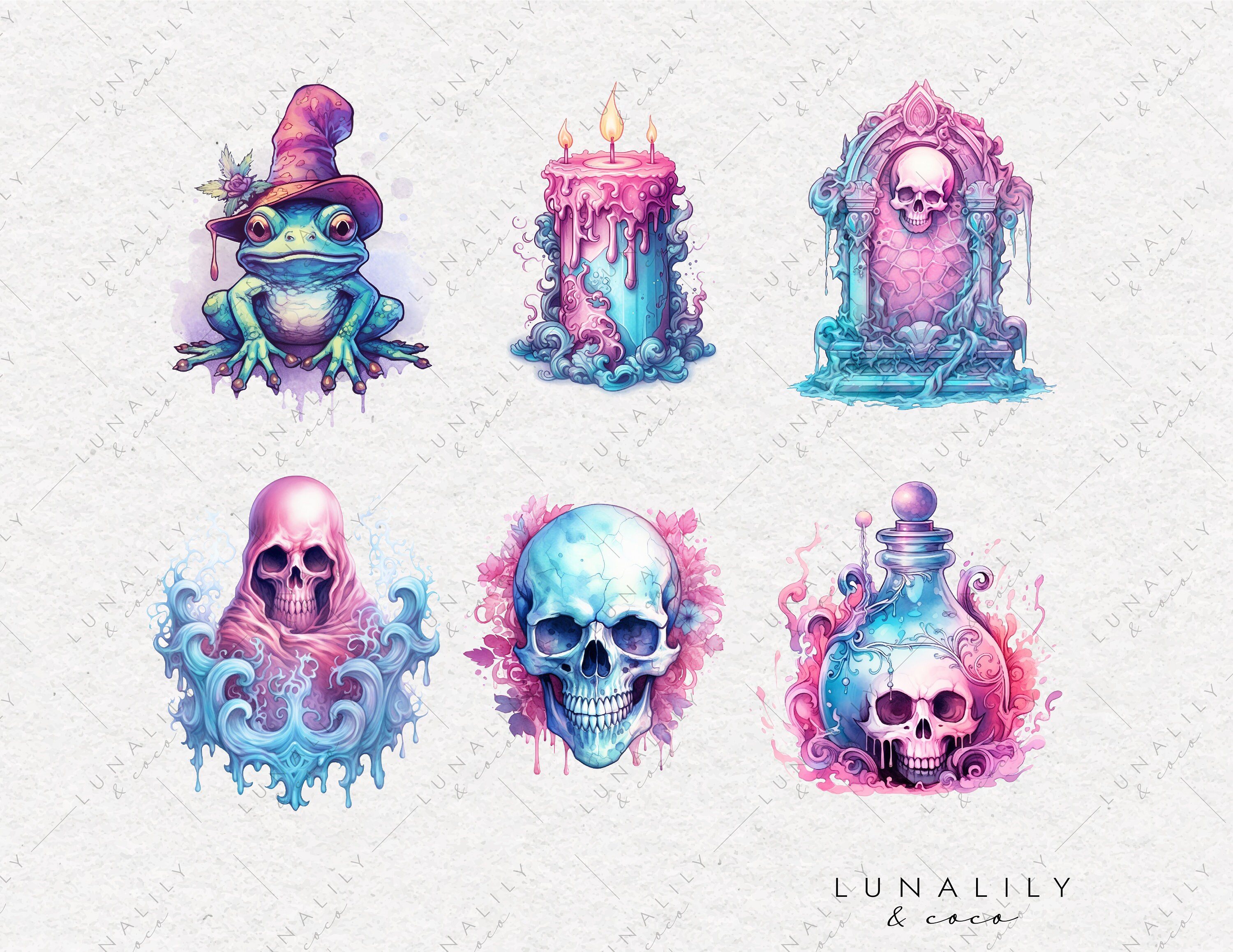 40 Pastel Halloween Clipart, Pastelloween Clipart, Halloween Clipart ...