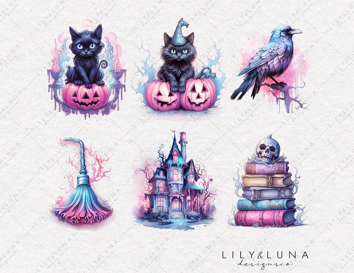 40 Pastel Halloween Clipart Pastelloween Clipart Halloween - Etsy