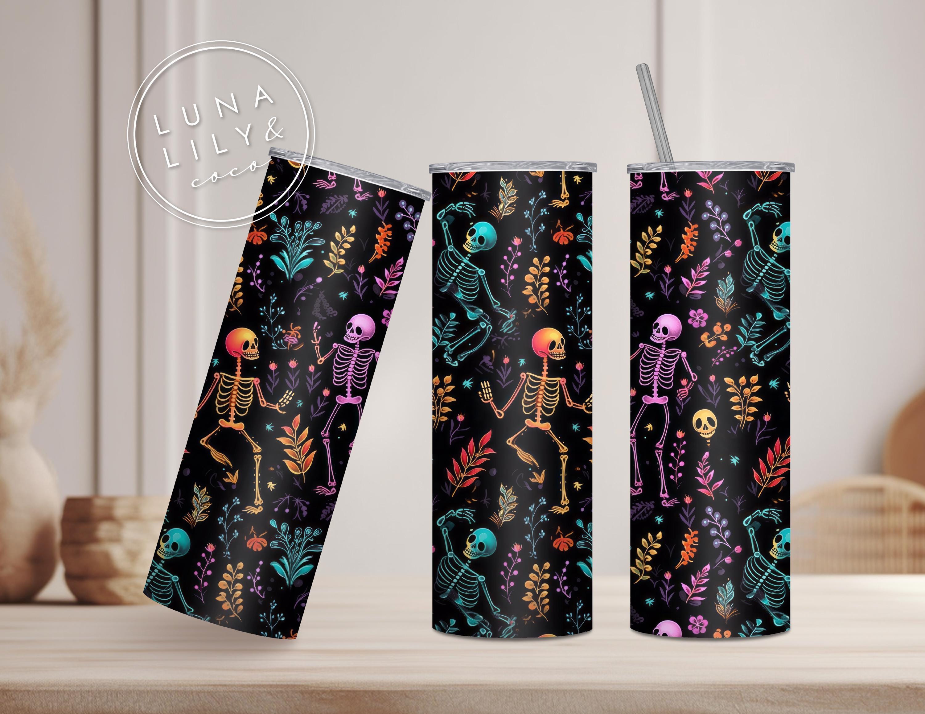 Colorful Skeleton Seamless Pattern, Halloween Seamless Pattern ...