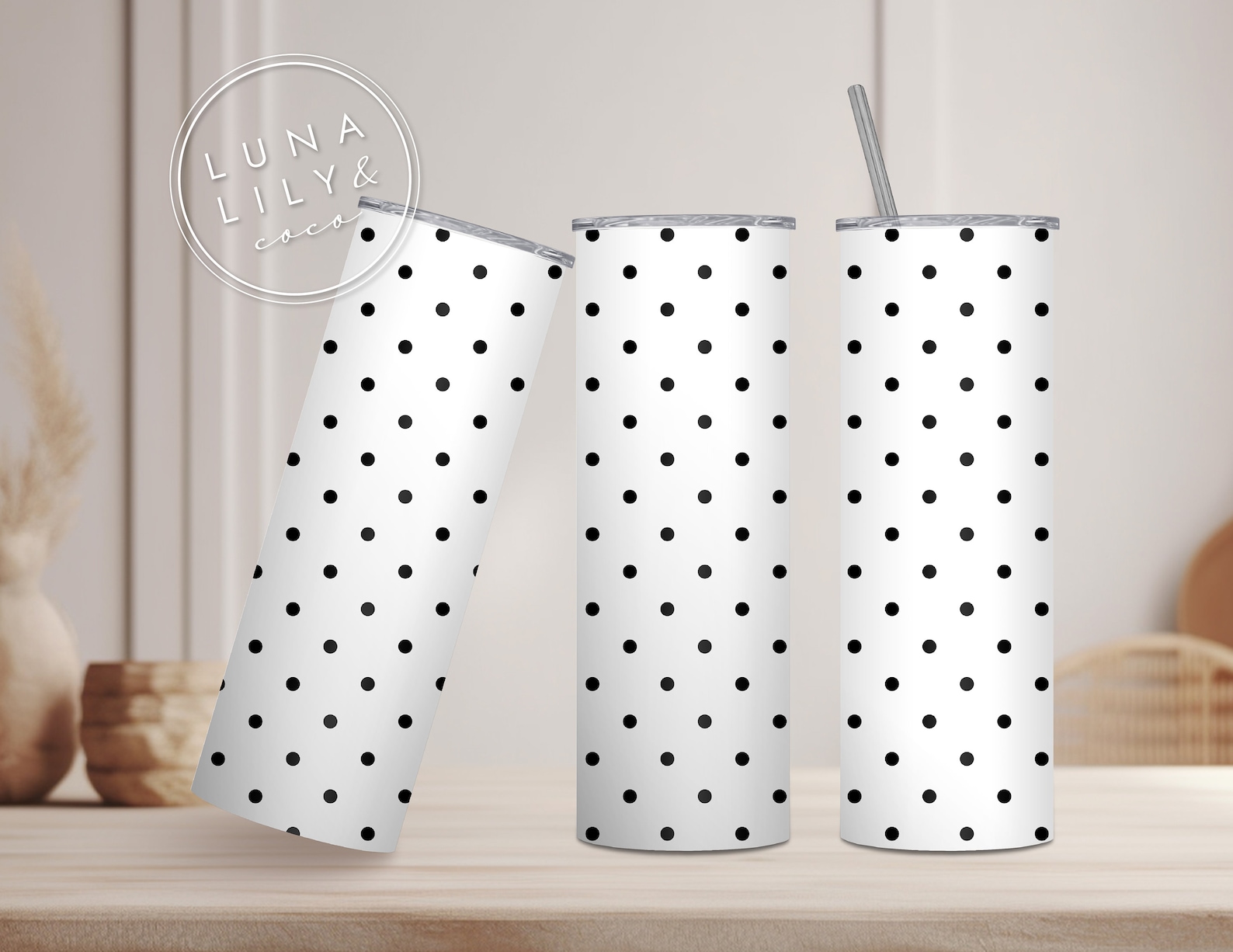 Black and White Polka Dot Digital Paper, Polka Dot Pattern, Digital ...