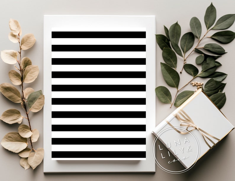 Black and White Striped Digital Paper, Striped Paper, Stripe Pattern ...
