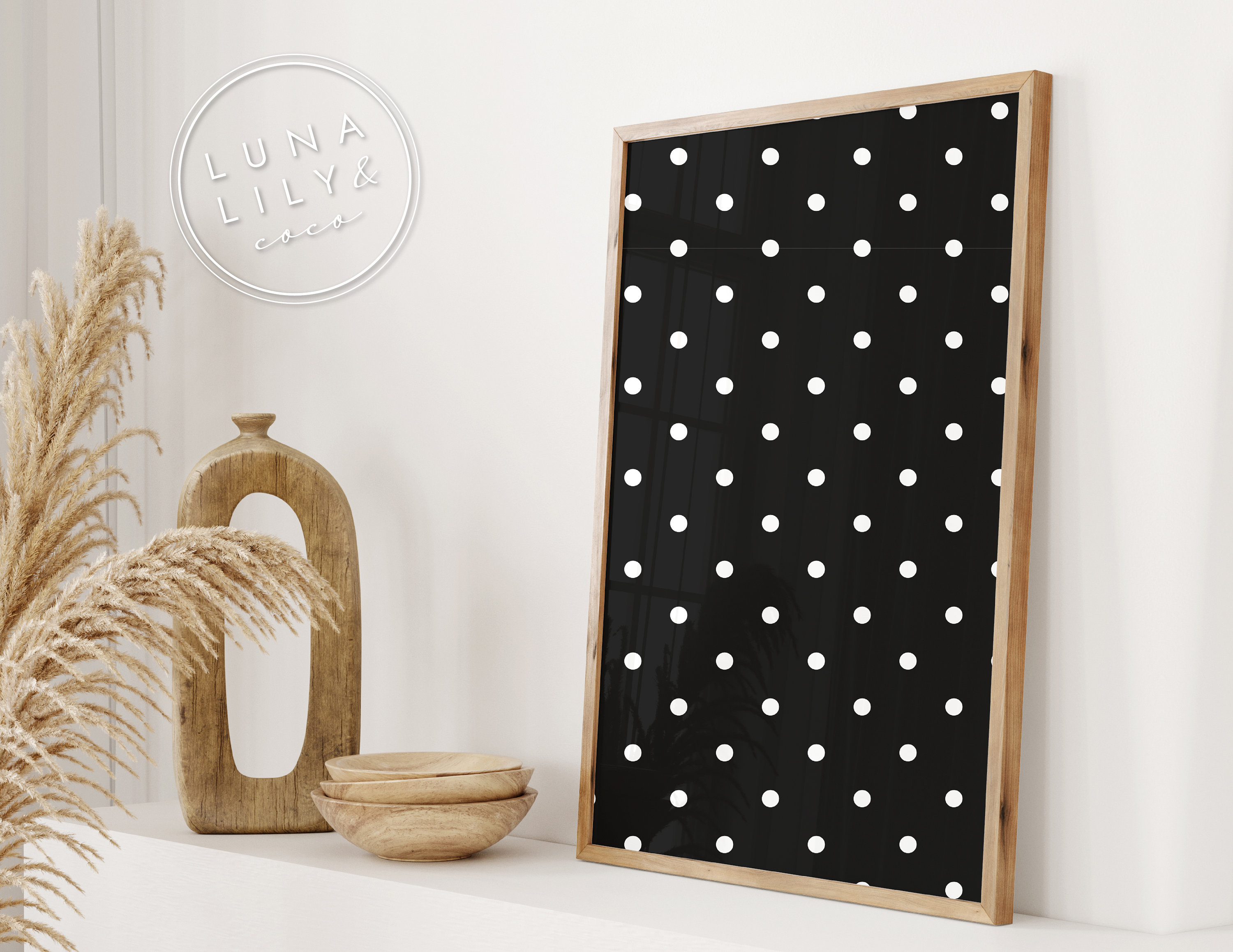 Black and White Polka Dot Digital Paper, Polka Dot Pattern, Digital ...