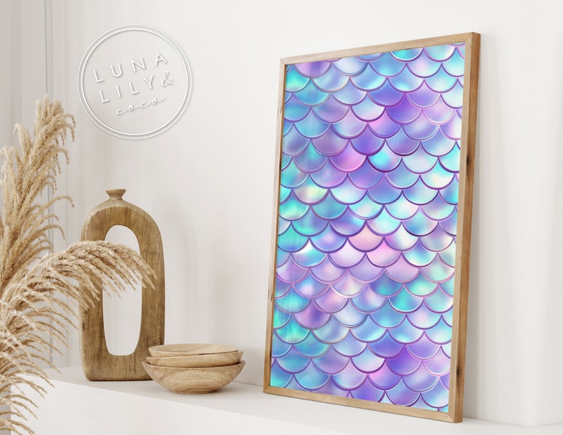 Holographic Mermaid Scales Seamless Pattern, Mermaid Digital Paper ...