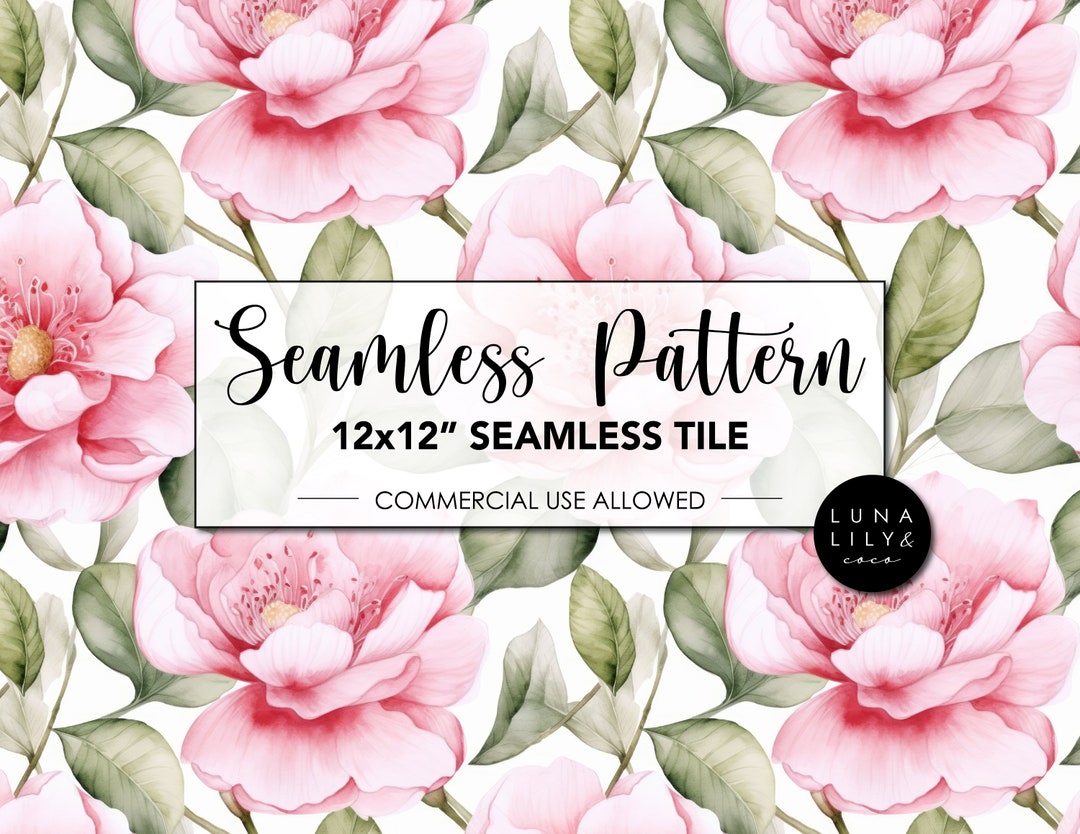 Camellia Floral Seamless Pattern, Camellia Flowers, Floral Seamless ...