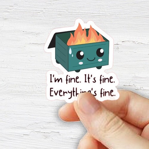 Cute Dumpster Fire Sticker - Etsy