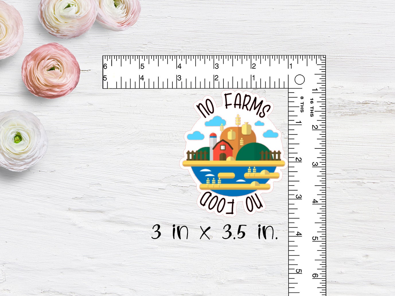 Waterproof No Farms No Food Vinyl Sticker - Etsy