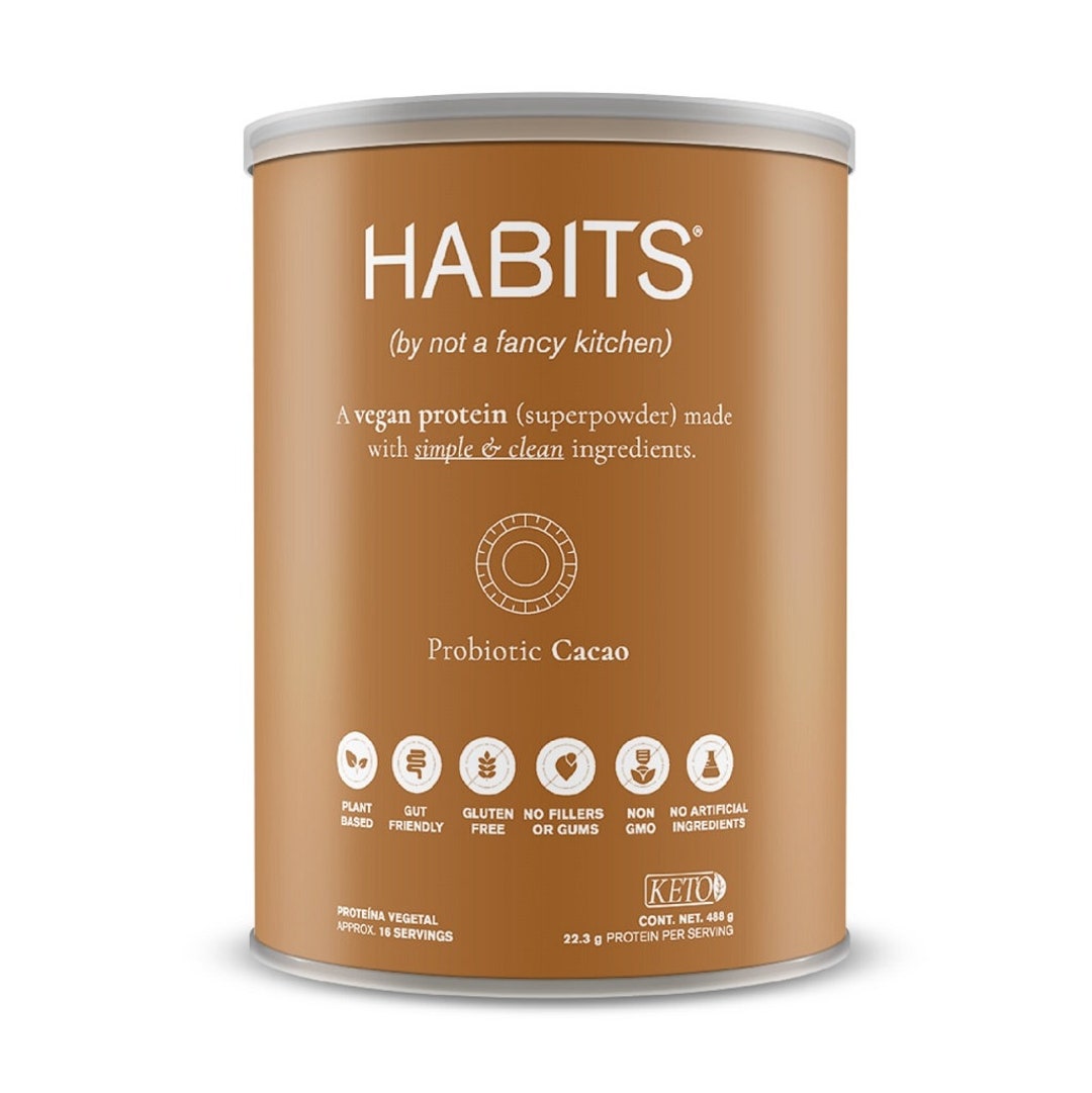 Habits Vegan Protein Powder With Probiotics - Cacao - Etsy