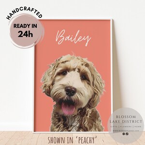 Dog Portrait From Picture | Digital Custom Pet Portrait | Pet Memorial ...