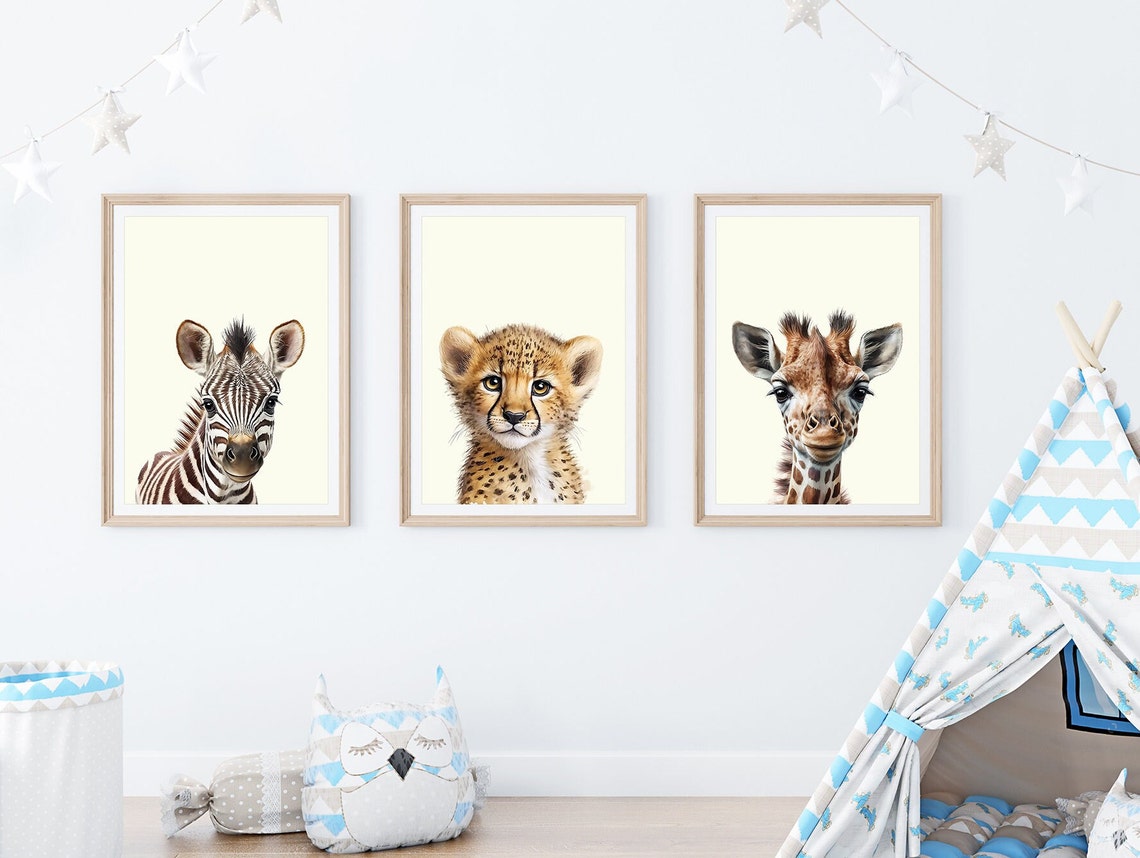 Cute Zebra Prints Baby Animal Prints Safari Nursery Prints - Etsy