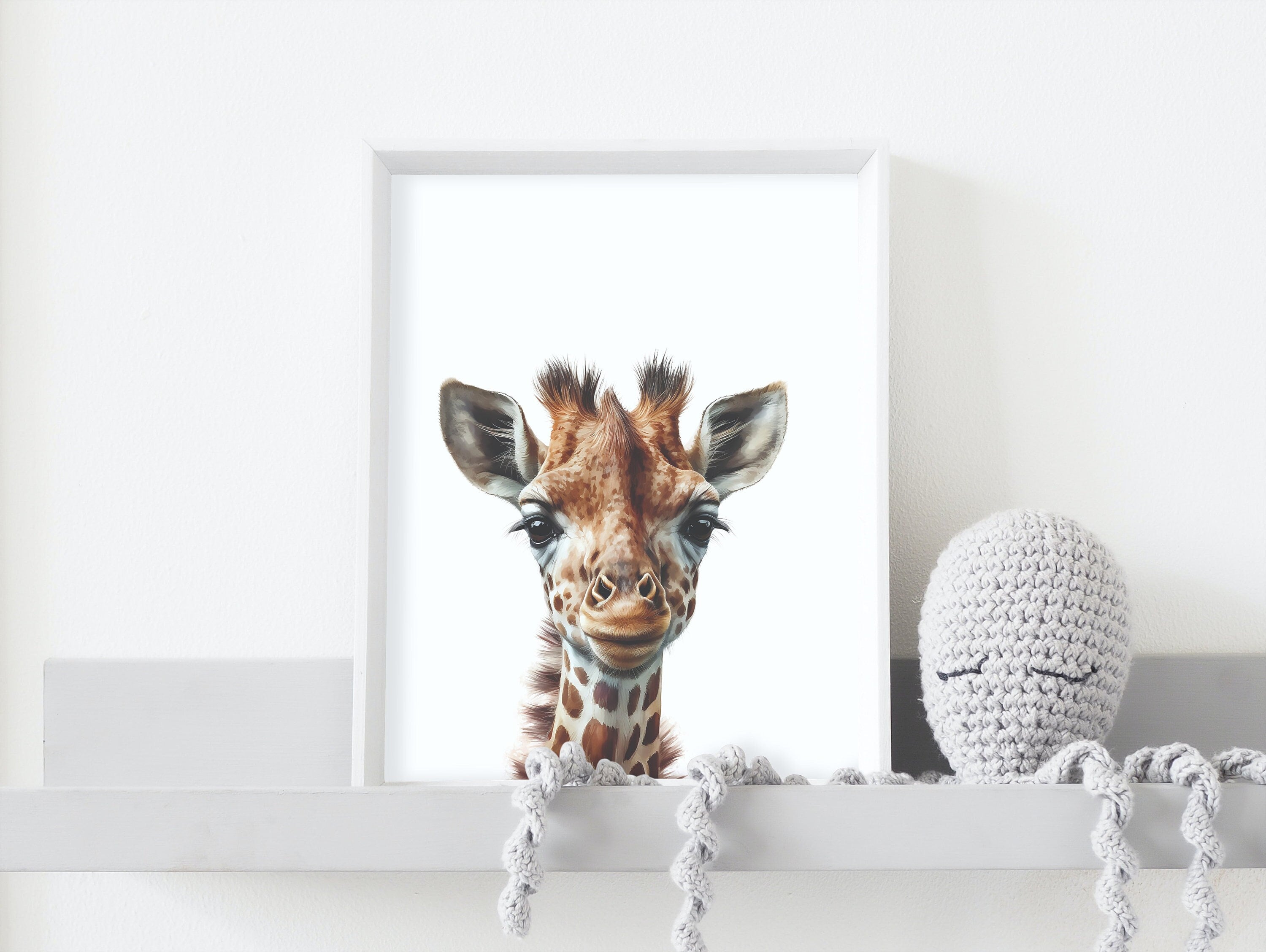 Baby Giraffe Wall Art Safari Nursery Art Baby Animal Print - Etsy