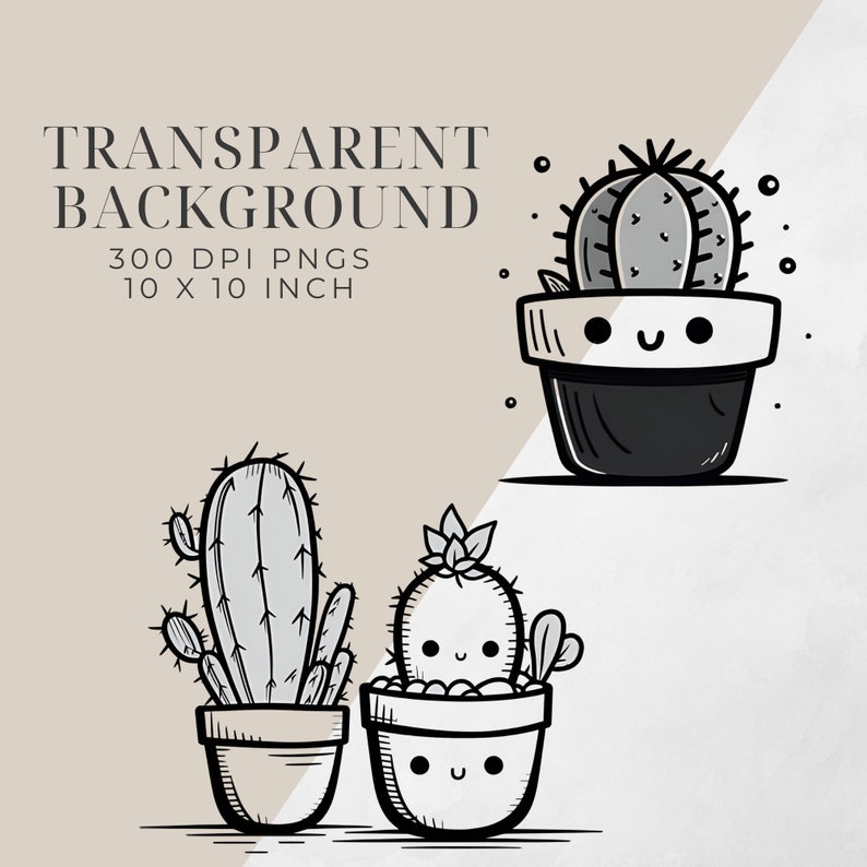 Chibi Clipart, Cactus Clipart, Chibi Botanicals Svg, Cute Cactus Png ...