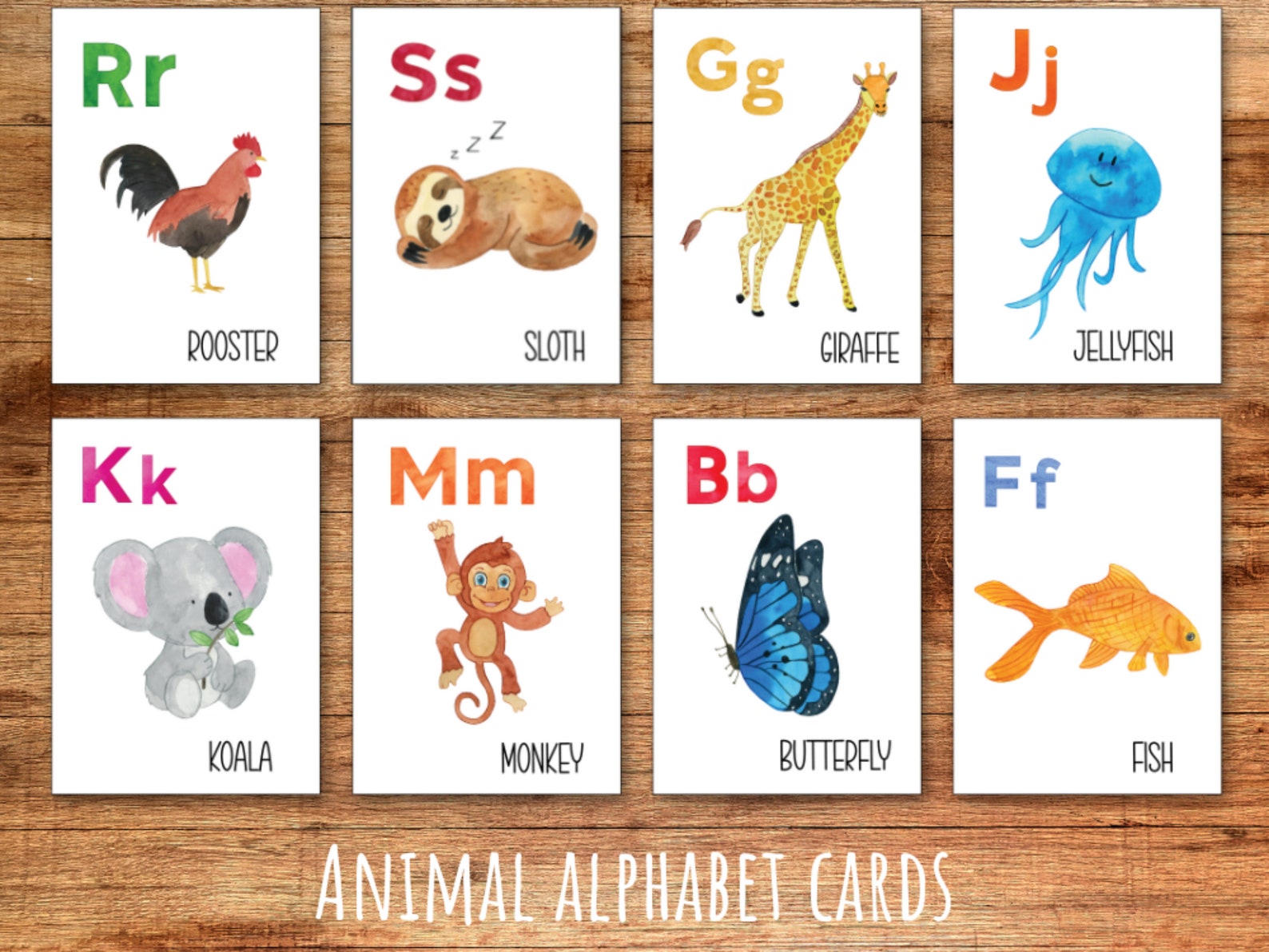 Alphabet Flash Cards, Alphabet Printable, Animal Alphabet Flash Cards ...