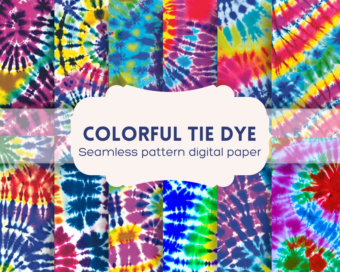 Tie Dye Digital Paper, Colorful Tie Dye Papers, Tiedye Digital Papers ...
