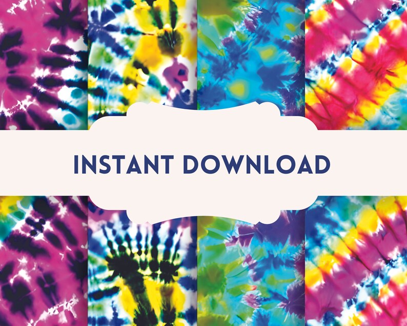 Tie Dye Digital Paper, Colorful Tie Dye Papers, Tiedye Digital Papers ...
