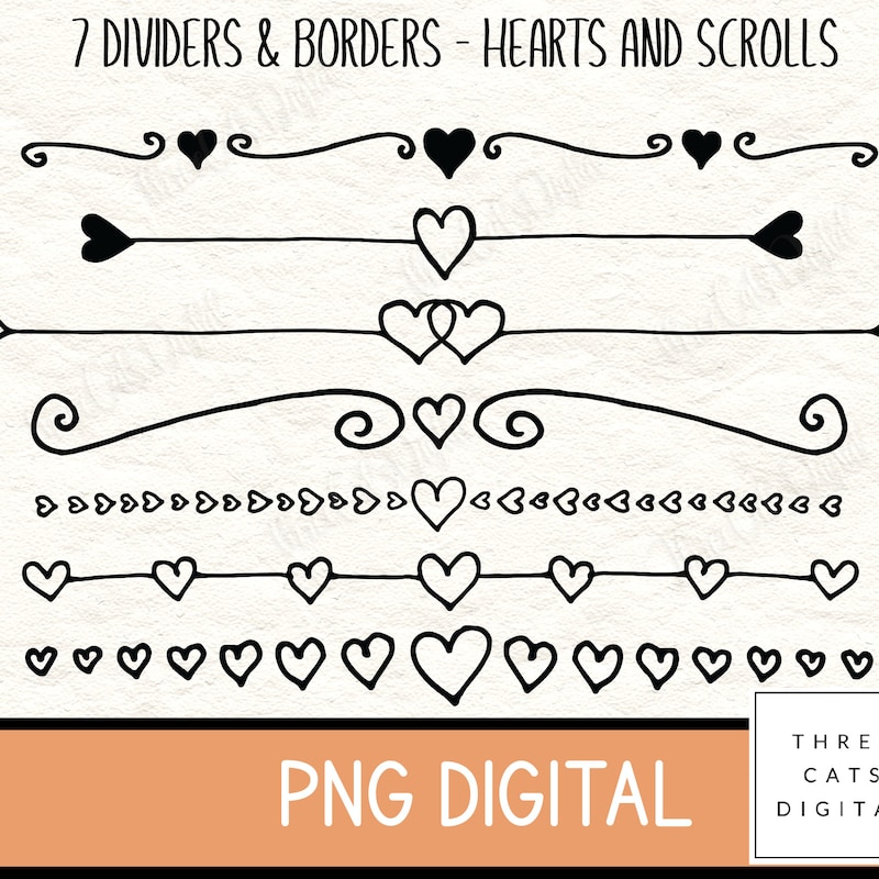 Heart With Scroll Clip Art - Etsy