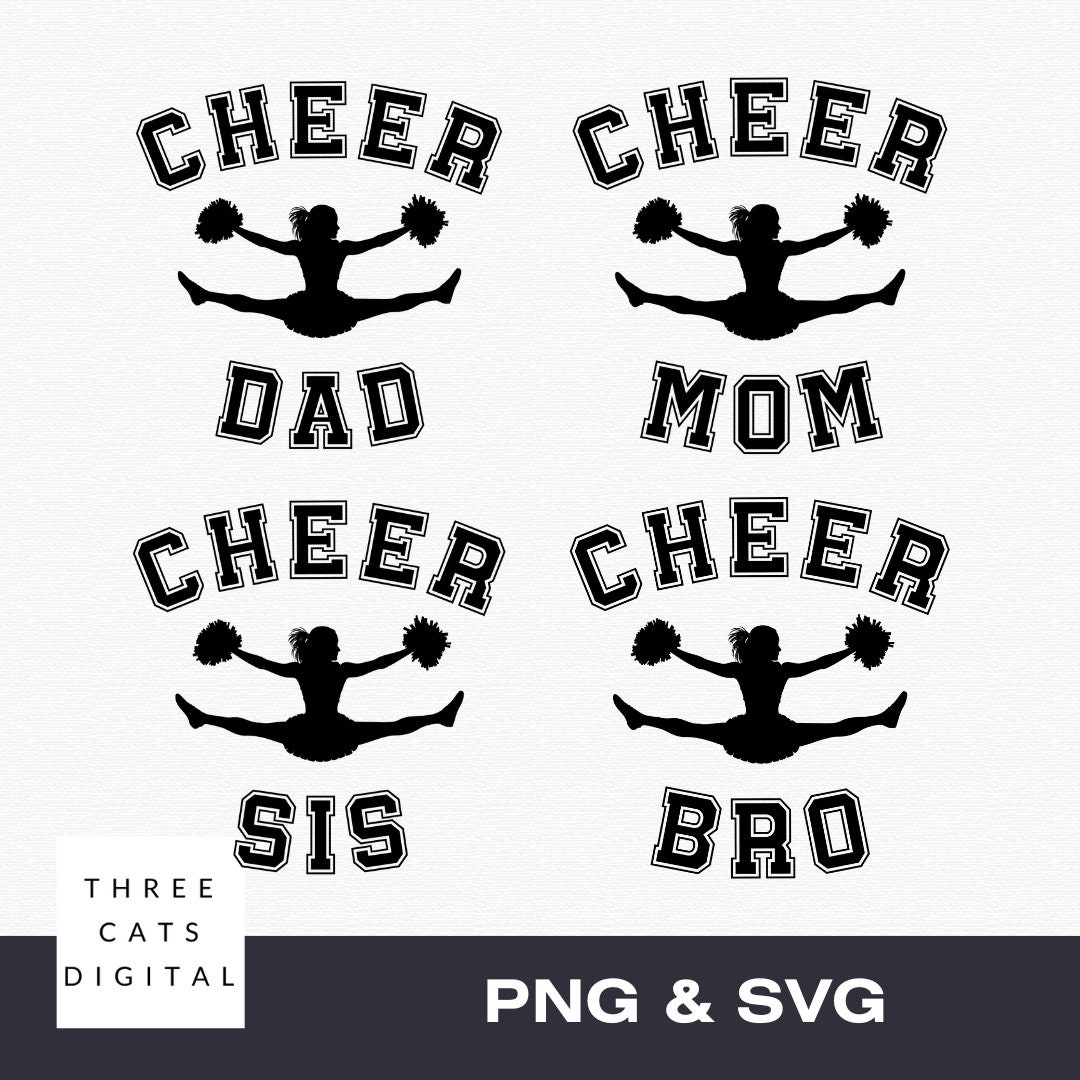 Cheer Dad Svg, Cheer Mom Svg, Cheer Sis Svg, Cheer Bro Svg, Cheer ...