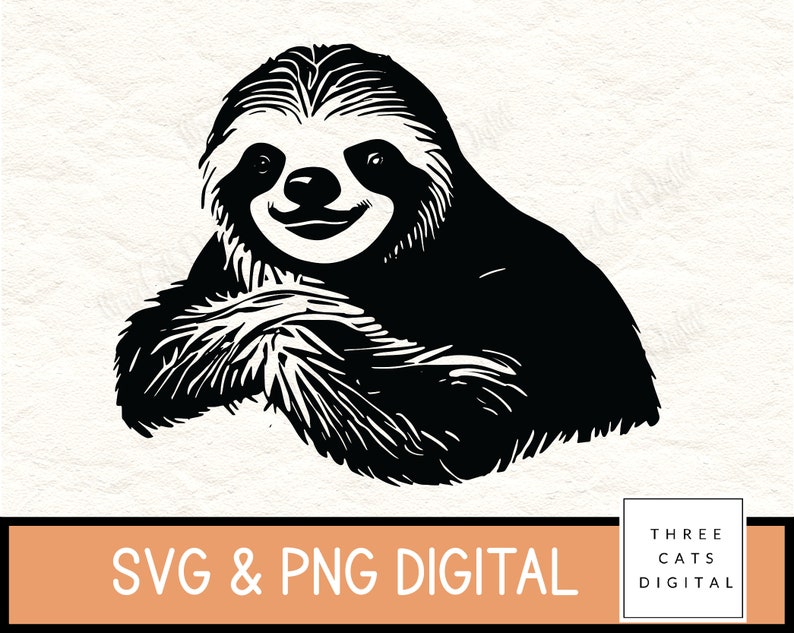 Sloth Svg Sloth Png Commercial Use Cut File Digital - Etsy