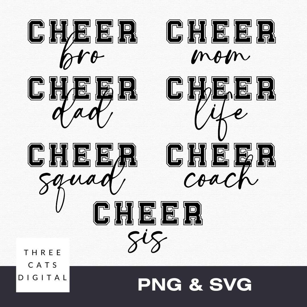 Cheer Dad Svg, Cheer Mom Svg, Cheer Sis Svg, Cheer Bro Svg, Cheer ...