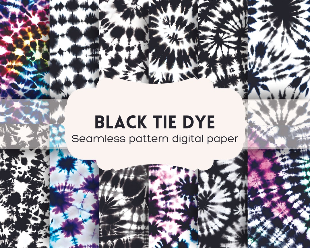 Tie Dye Digital Paper, Black Tie Dye Papers, Tiedye Digital Papers ...