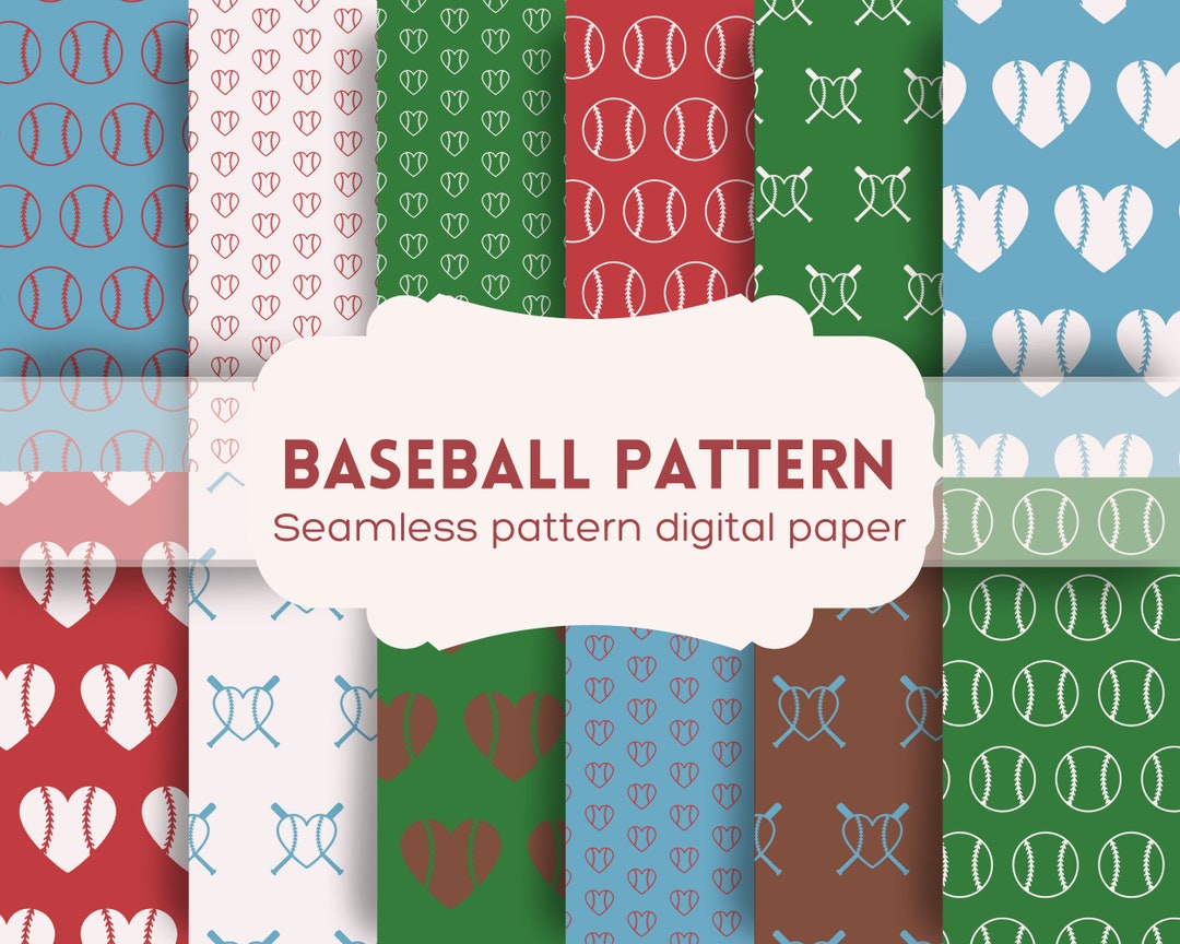 Baseball Digital Paper, Baseball Seamless Pattern, Baseball Bundle - Etsy