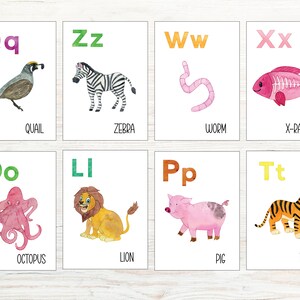 Alphabet Flash Cards, Alphabet Printable, Animal Alphabet Flash Cards ...