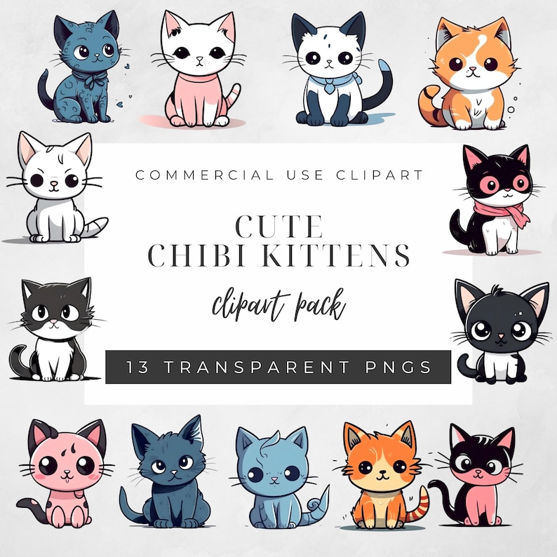 Chibi Clipart, Kitten Clipart, Chibi Kittens Png, Cute Kittens Png ...