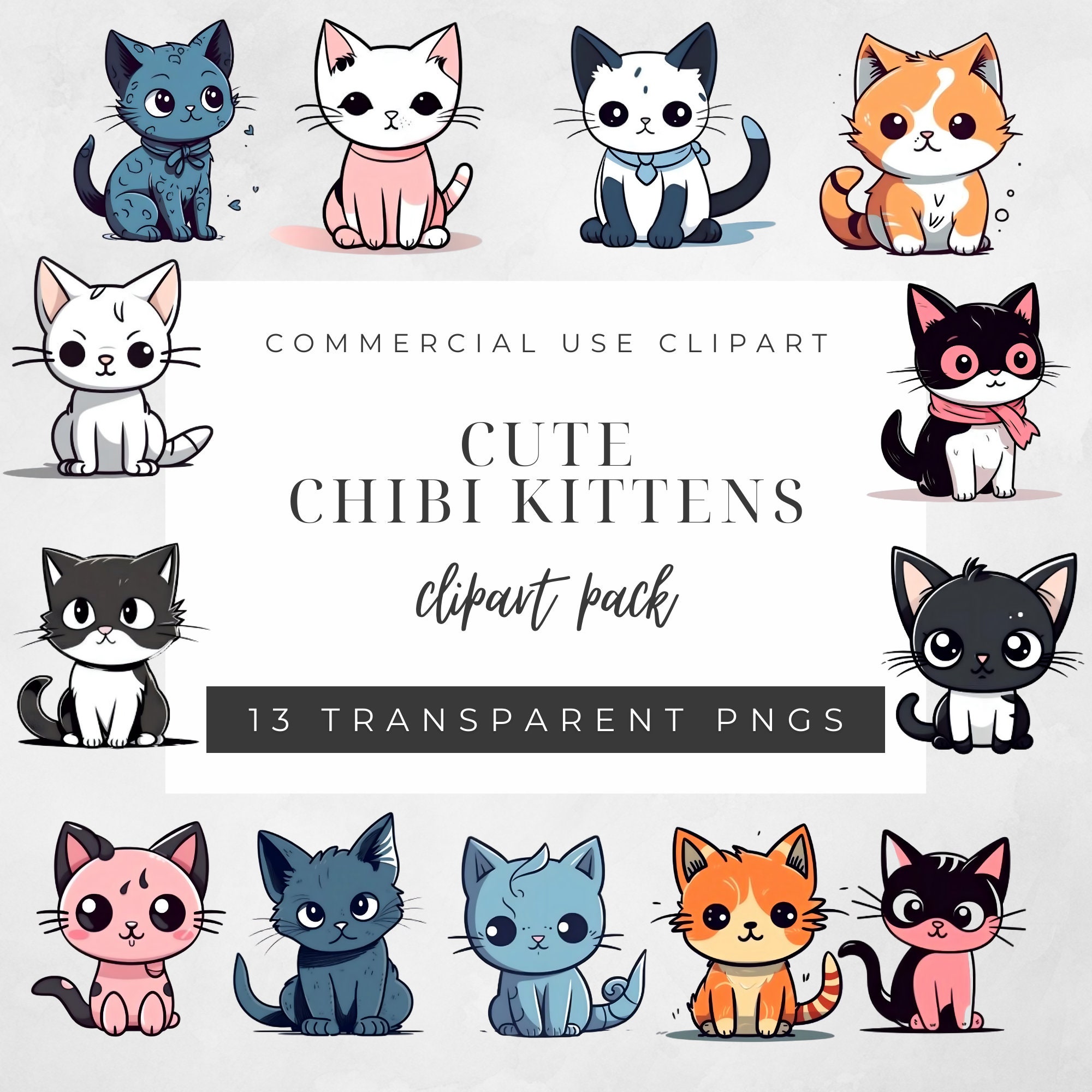 Chibi Clipart, Kitten Clipart, Chibi Kittens Png, Cute Kittens Png ...