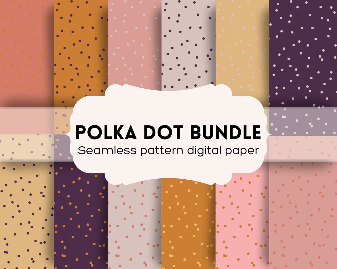 Polka Dot Digital Paper Bundle, Confetti Digital Paper, Purple Pink ...