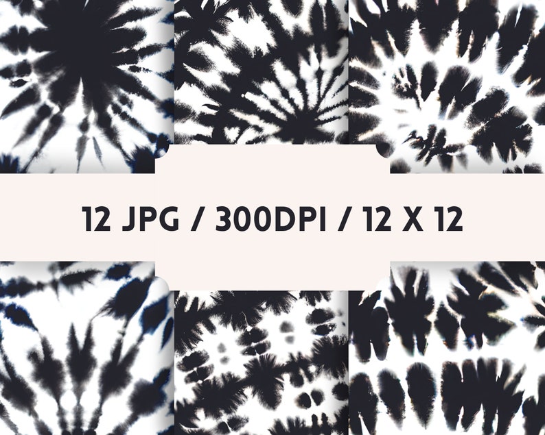 Tie Dye Digital Paper Black Tie Dye Papers Tiedye Digital - Etsy