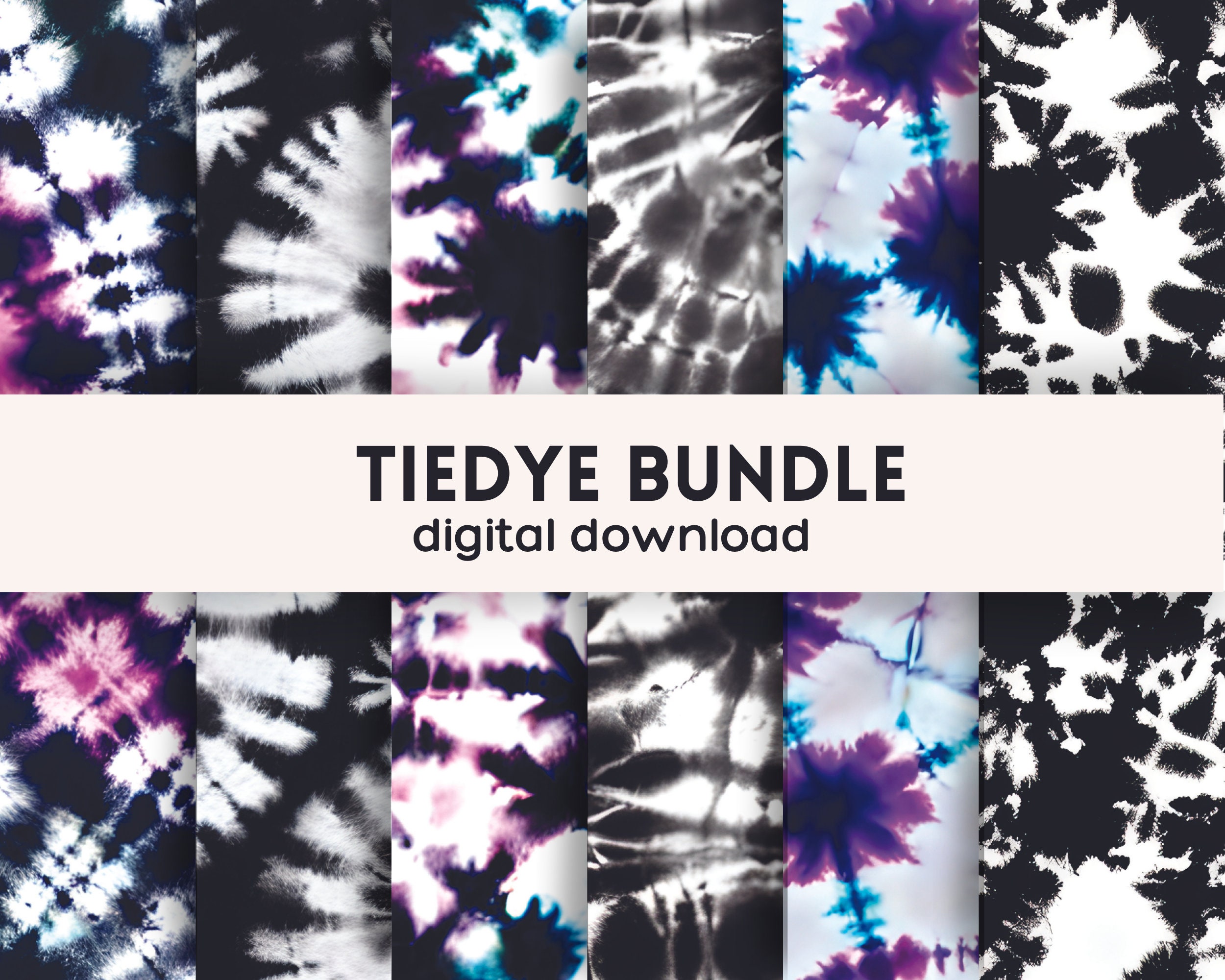 Tie Dye Digital Paper, Black Tie Dye Papers, Tiedye Digital Papers ...