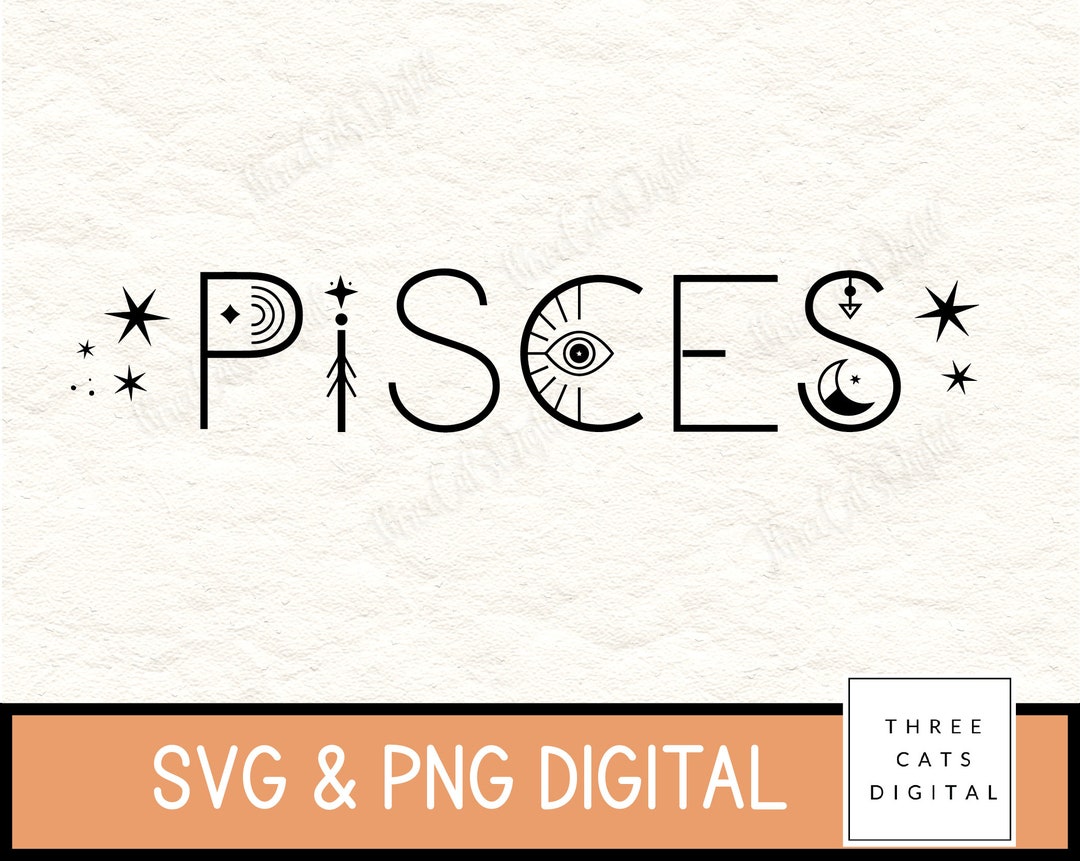 Pisces Svg, Pisces Png, Zodiac Svg, Celestial Svg, Astrology, Witchy ...