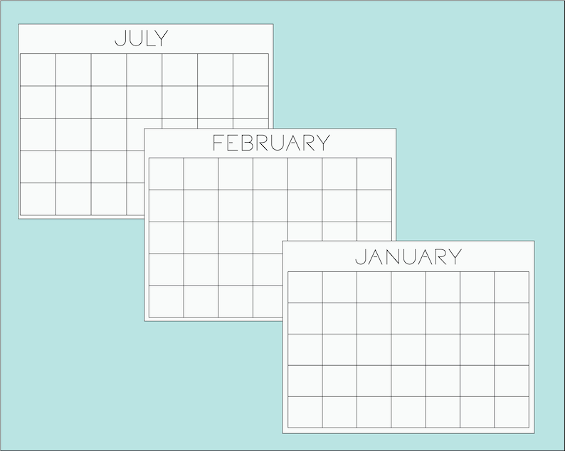 Blank Calendar, Blank Monthly Calendar, Calendar Template, Printable Calendar, Blank Calender ...